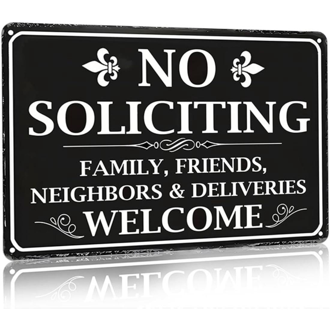 HELLOYOUNG No Solici Aluminumg Sign Family Friends Neighbors&Deliveries ...