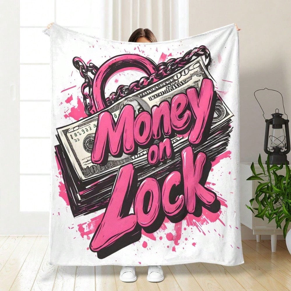 HELLOYOUNG Throw Blanket Luxury Money Lock Design Soft Heavyweight ...