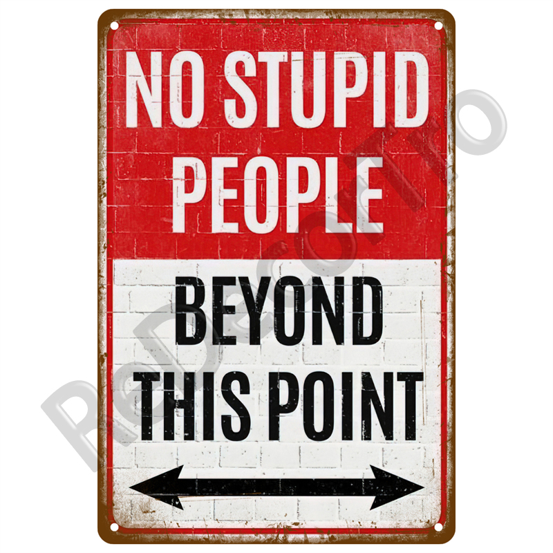 HELLOYOUNG Vintage "Caution/Beware" Metal Safety Sign | Home Wall Art ...