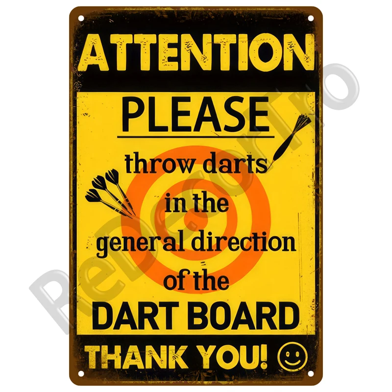 HELLOYOUNG Vintage "Caution/Beware" Metal Safety Sign | Home Wall Art ...