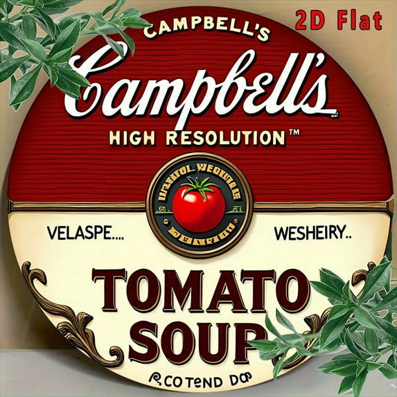 HELLOYOUNG Vintage Compton Tomato Soup Metal Wall Sign 19.81x19.81cm ...