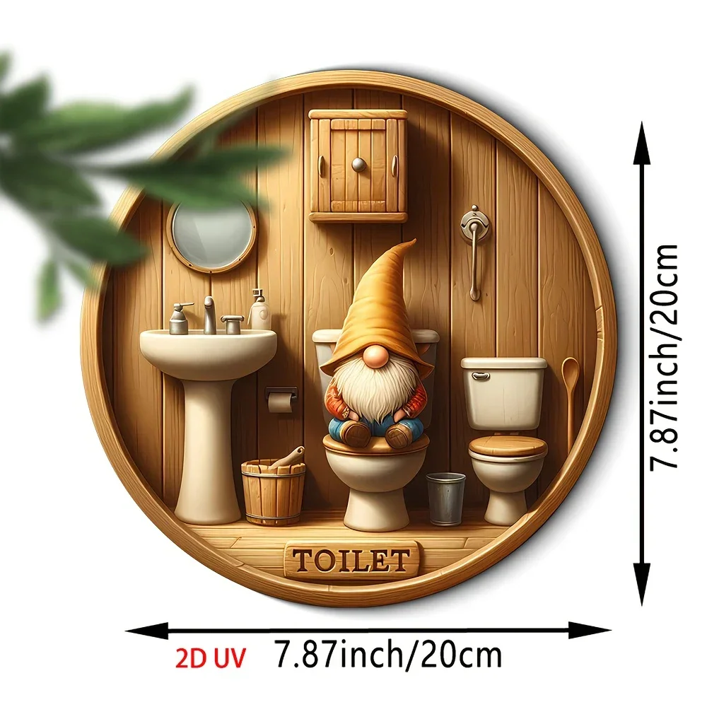 HELLOYOUNG "Vintage Dwarf Toilet Plaque 8 Inch - Hand-Painted Wooden ...