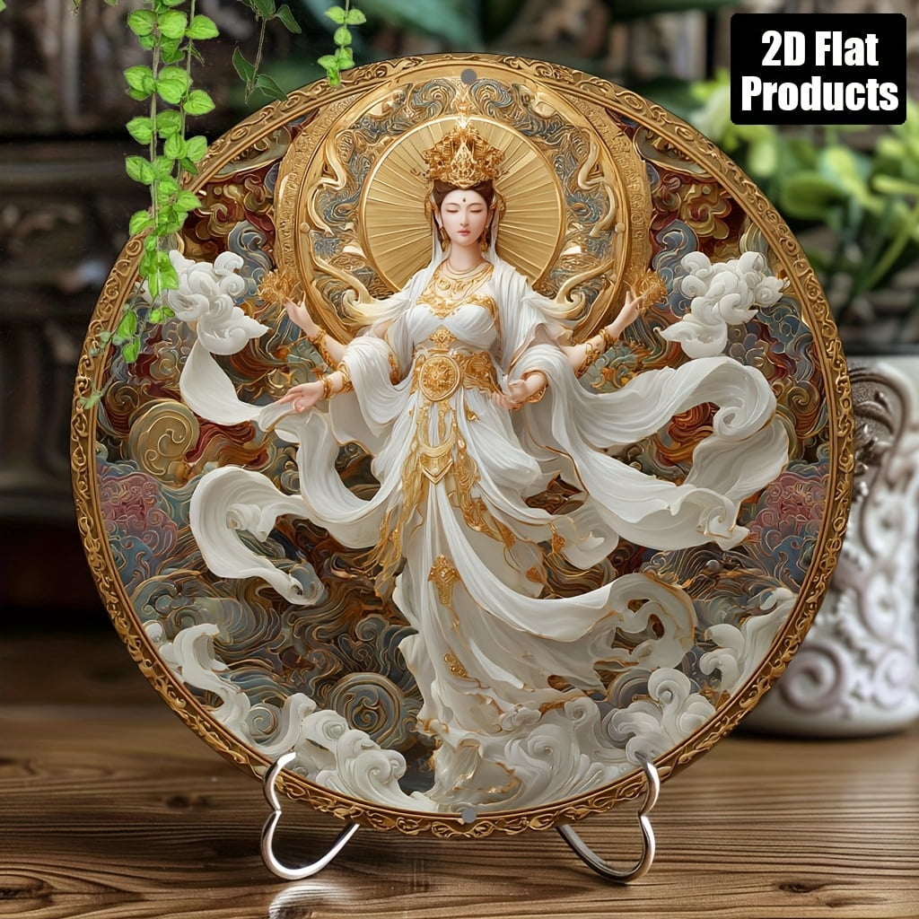 HELLOYOUNG Vintage Guanyin Metal Sign, Retro Thousand-Hands Guan Yin ...