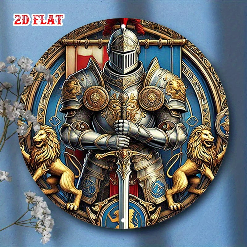 HELLOYOUNG Vintage Knight Wall Art 2D Flat Aluminum Metal Sign Medieval ...