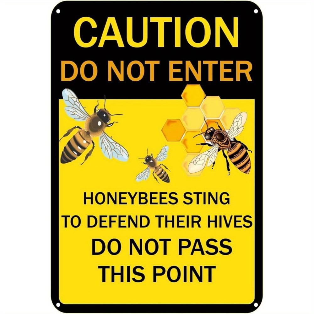 HELLOYOUNG Vintage Metal Farm Warning Sign 12x8 Inch, Rustic Bee Farm ...