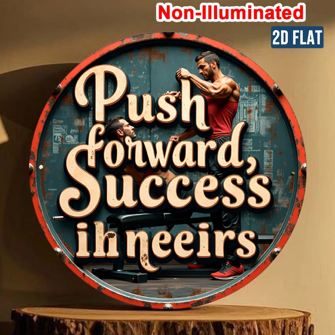 HELLOYOUNG Vintage Metal Wall Sign, Push on Success Is Near Rustproof ...