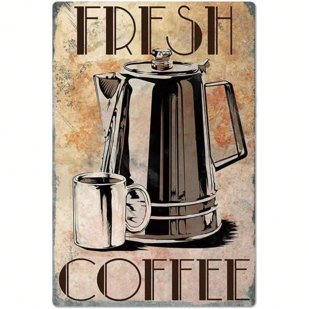HELLOYOUNG Vintage Original Coffee Metal Wall Art Sign 8x12Inch - Wall ...