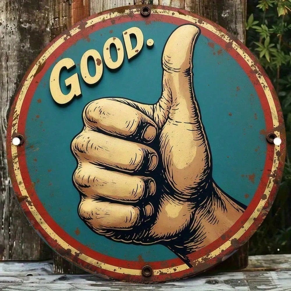 HELLOYOUNG Vintage Retro Metal Tin Sign 8x8 Inch Creative Hands of ...