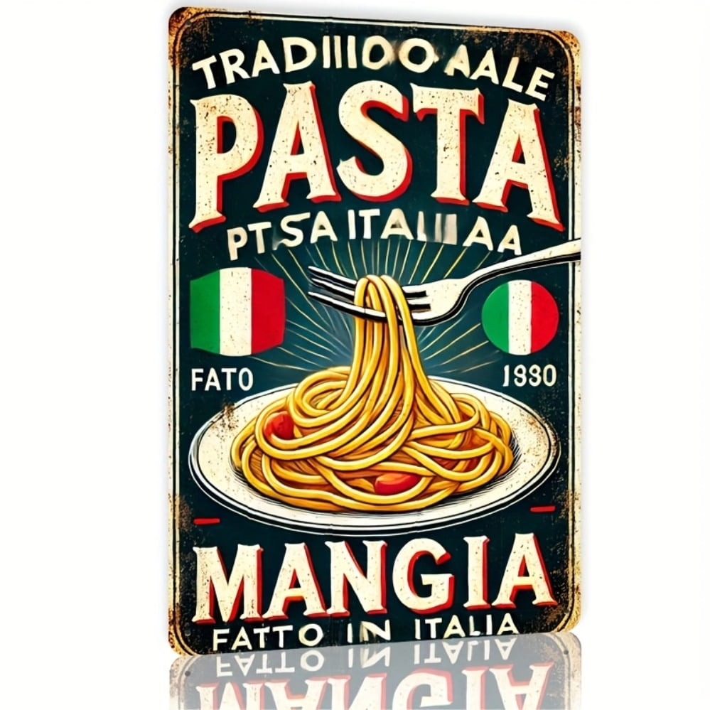 HELLOYOUNG Vintage Spaghetti Carbonara Recipe Metal Wall Art Sign ...