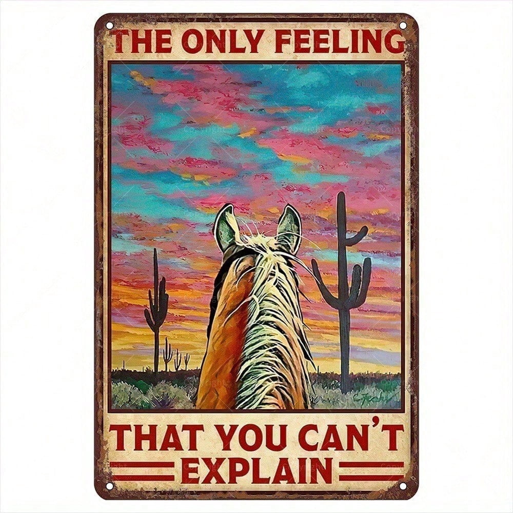 HELLOYOUNG Vintage Western Metal Wall Sign, Horse Wall Art for Home ...