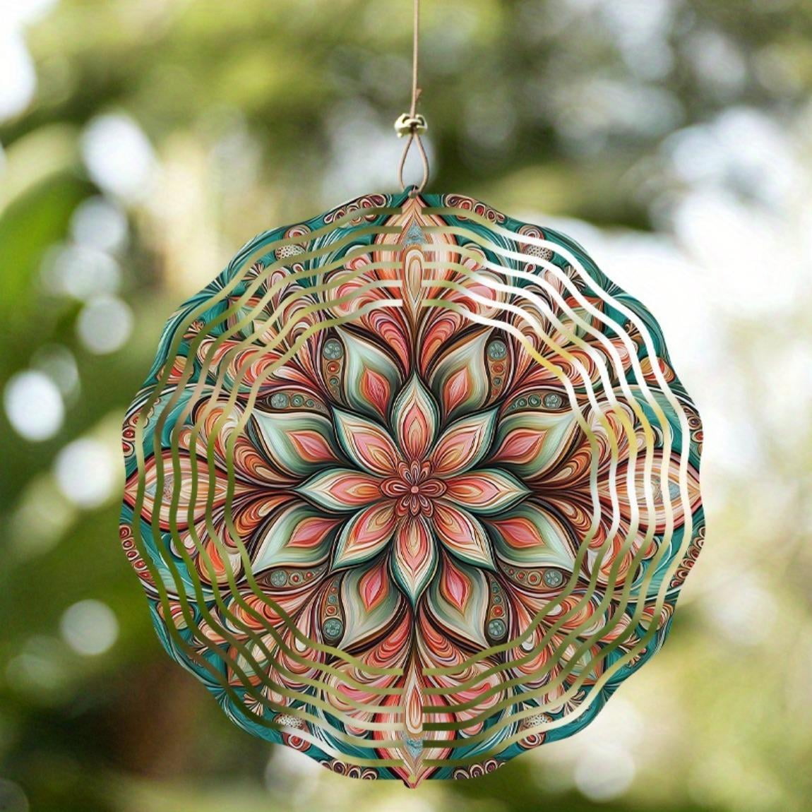HELLOYOUNG Wind Chime Rattan 10 Inch Colorful Wind Chime Rotating 360 ...