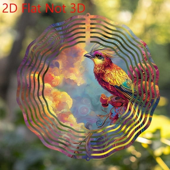 HELLOYOUNG Wind Chime, Vibrant Laser-Cut Metal Hanging Decor, 2D Flat ...