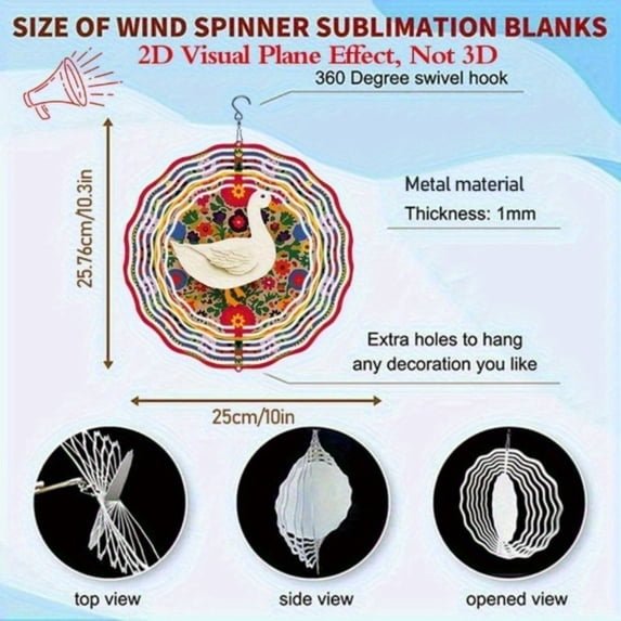 HELLOYOUNG Wind Chimes，Outdoor Metal Wind Spinner with Floral Art ...