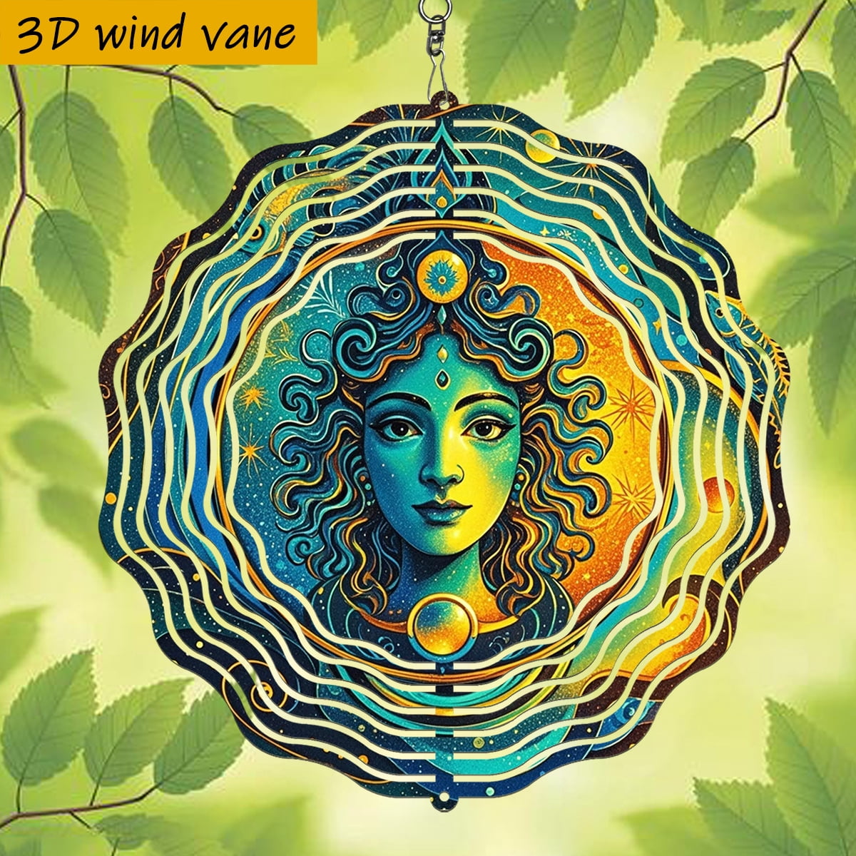 HELLOYOUNG Wind Spinner, 3D Medusa Wind Vane Greek Goddess Decor, 10 ...