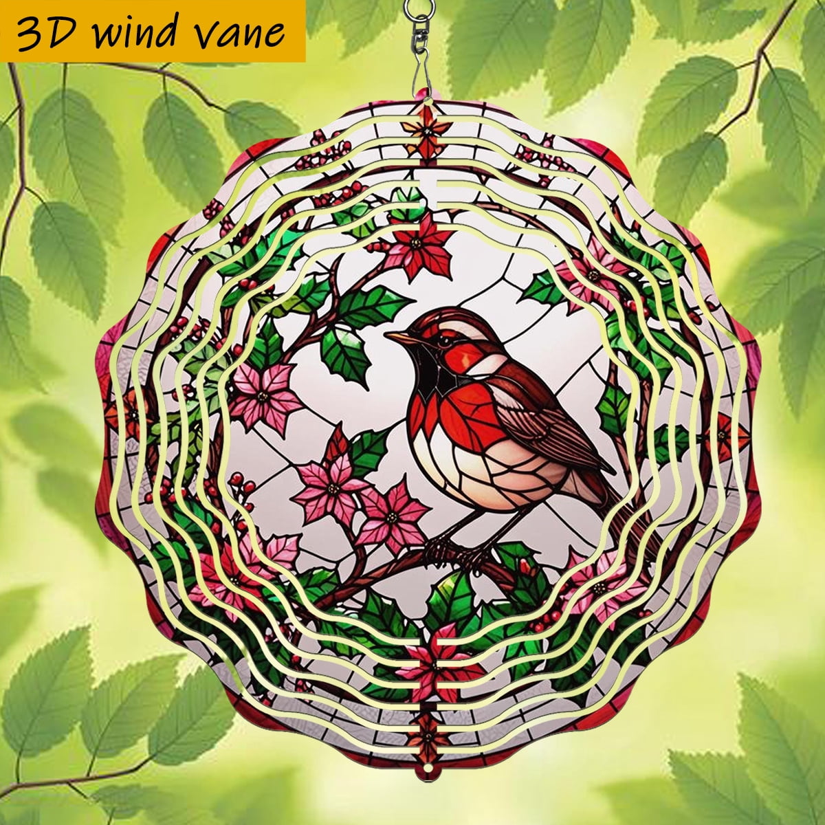 HELLOYOUNG Wind Spinner 3D Wind Vane 10 Inch 360° Rotating Metal Art ...