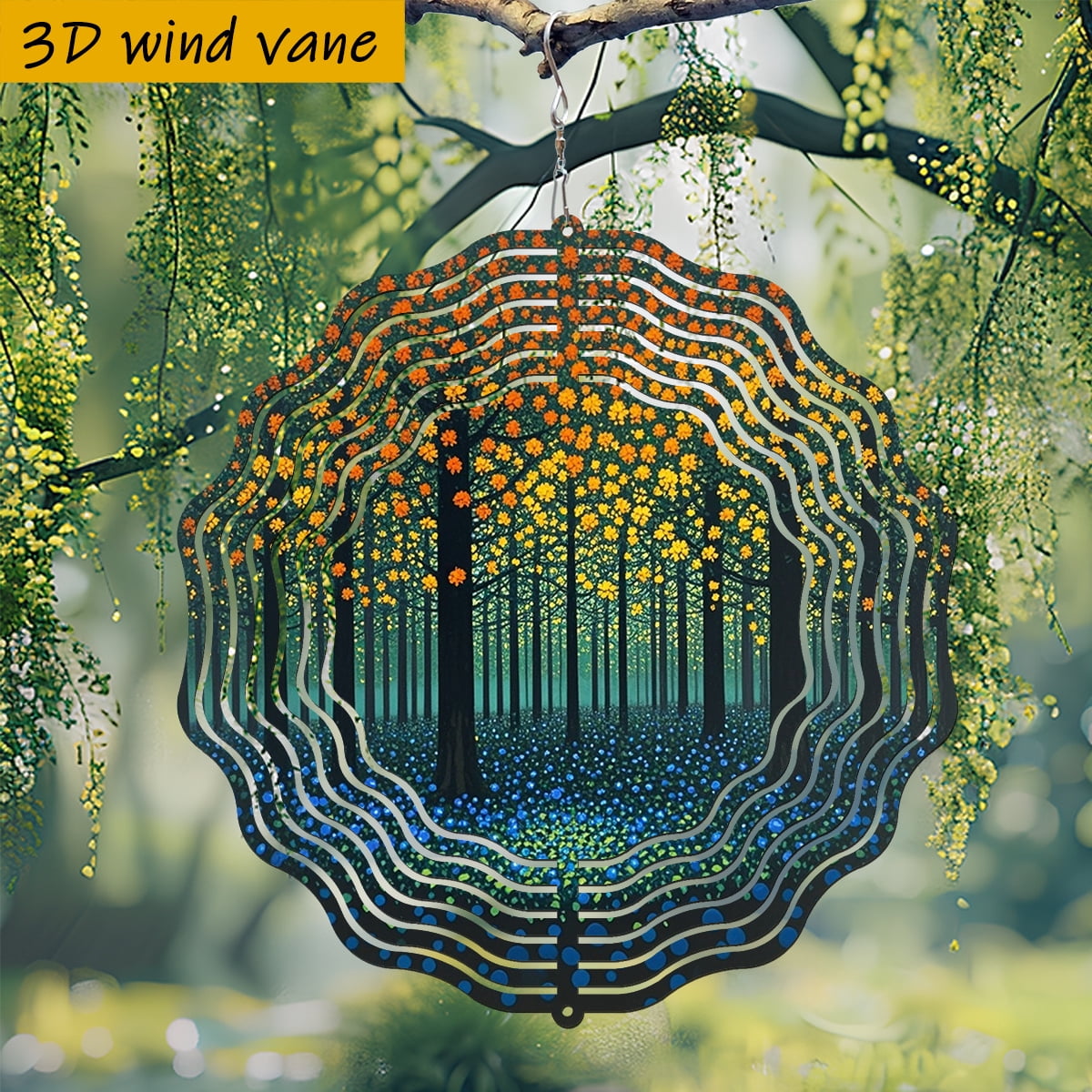 HELLOYOUNG Wind Spinner Outdoor Decor, 3D Colorful Metal Wind Spinner ...