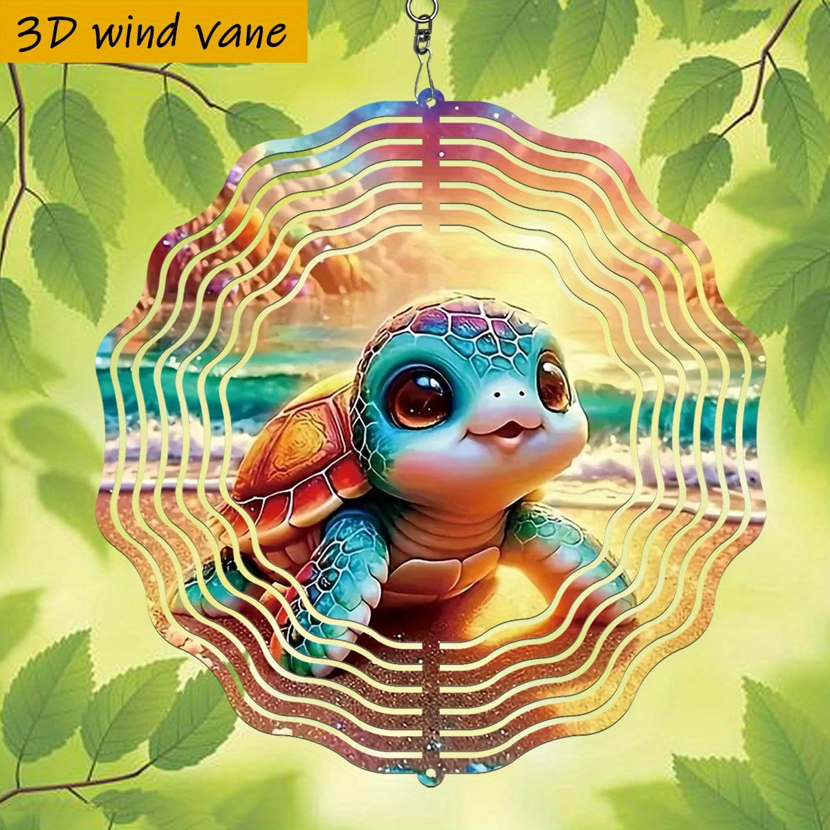 HELLOYOUNG Wind Spinner Outdoor Decor, 3D Turtle Wind Vane Rotating ...