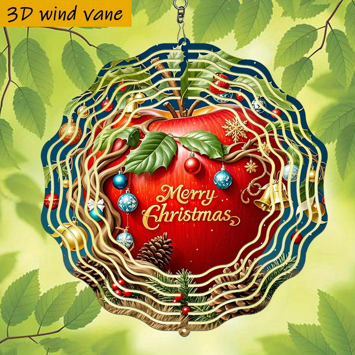 HELLOYOUNG Wind Spinner Outdoor Decor, Red Iron Metal Yard Art with ...