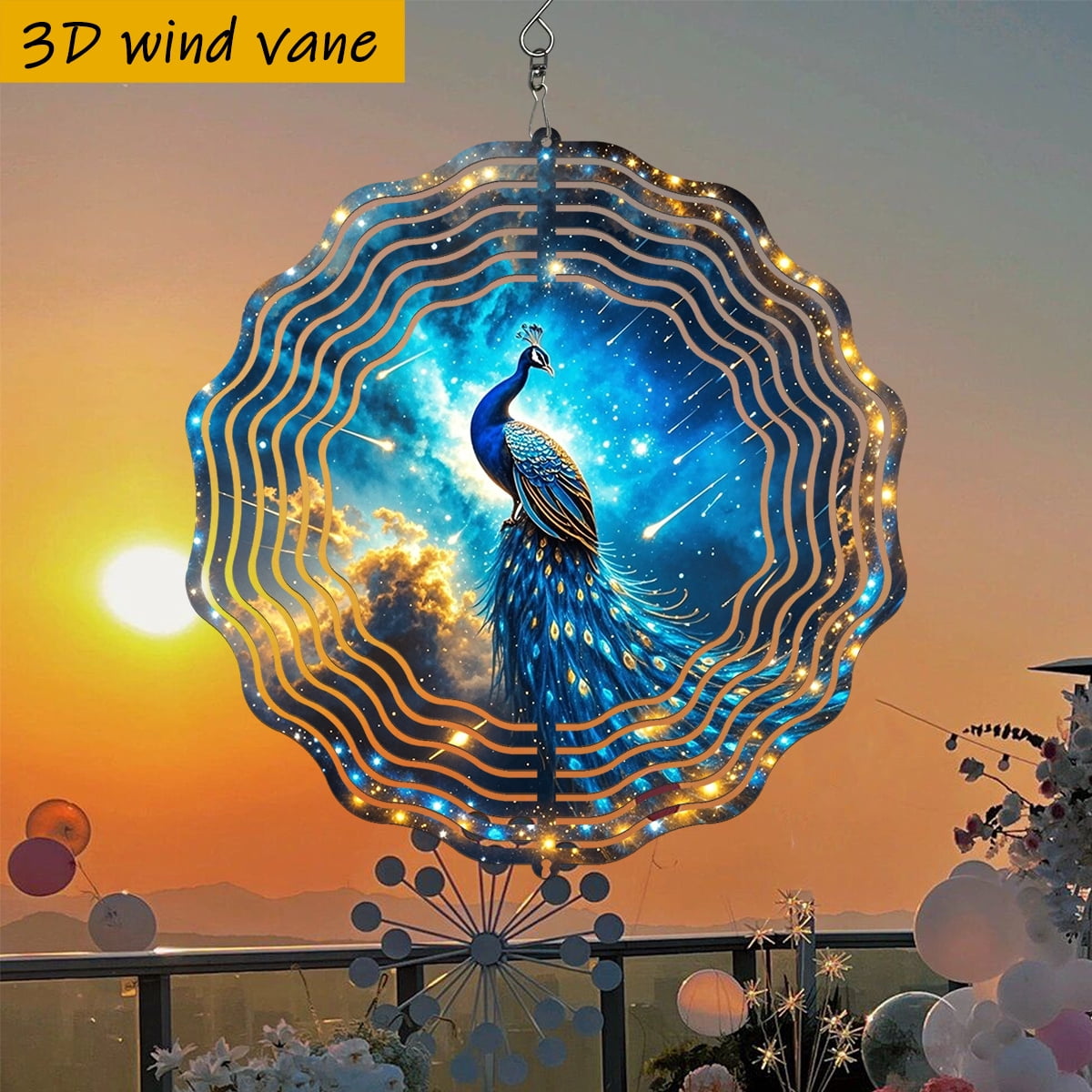 HELLOYOUNG Wind Spinner, Outdoor Garden Decor with 360° Rotation ...