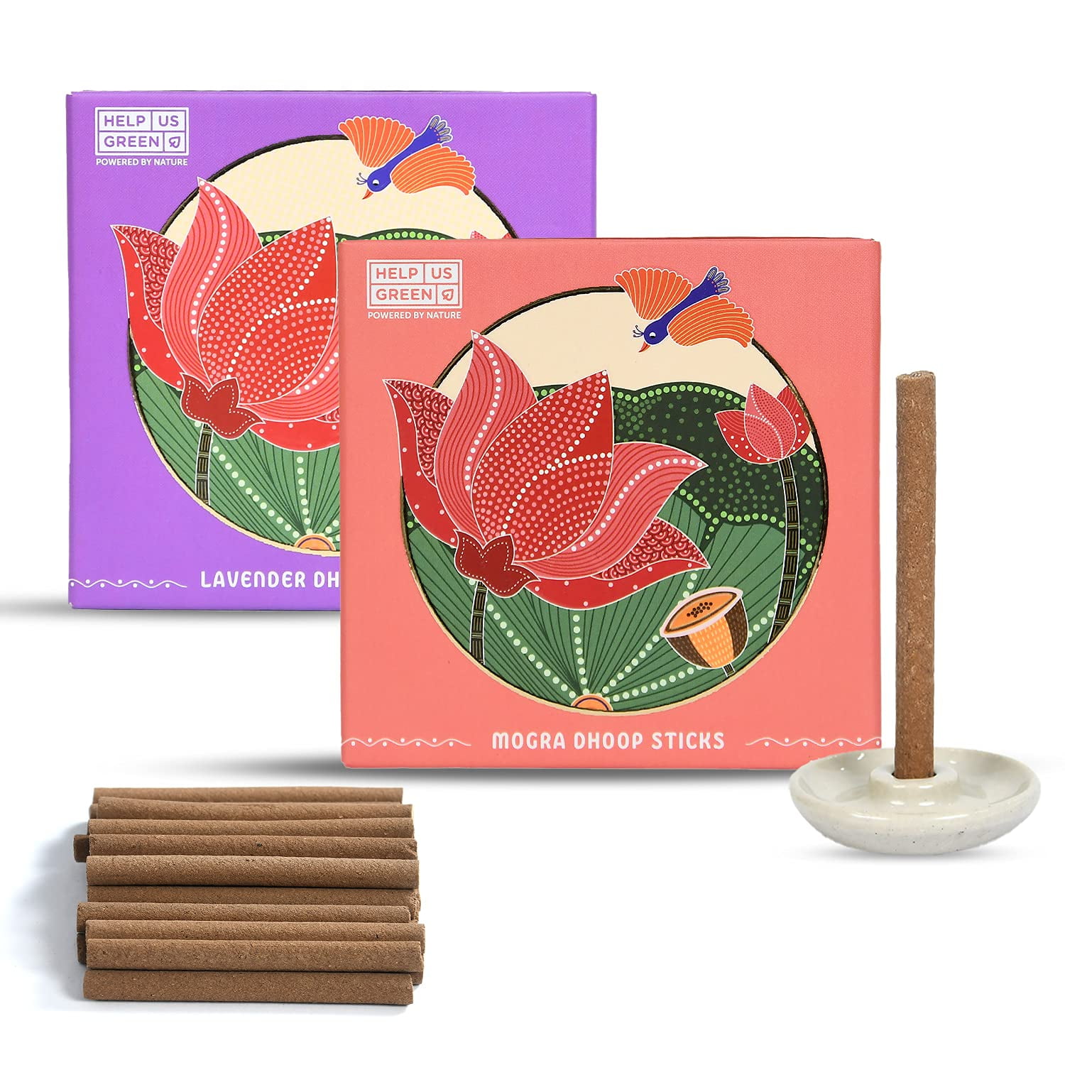 HELP US GREEN Fragrance Lavender and Mogra Flavour Dhoop Sticks for ...