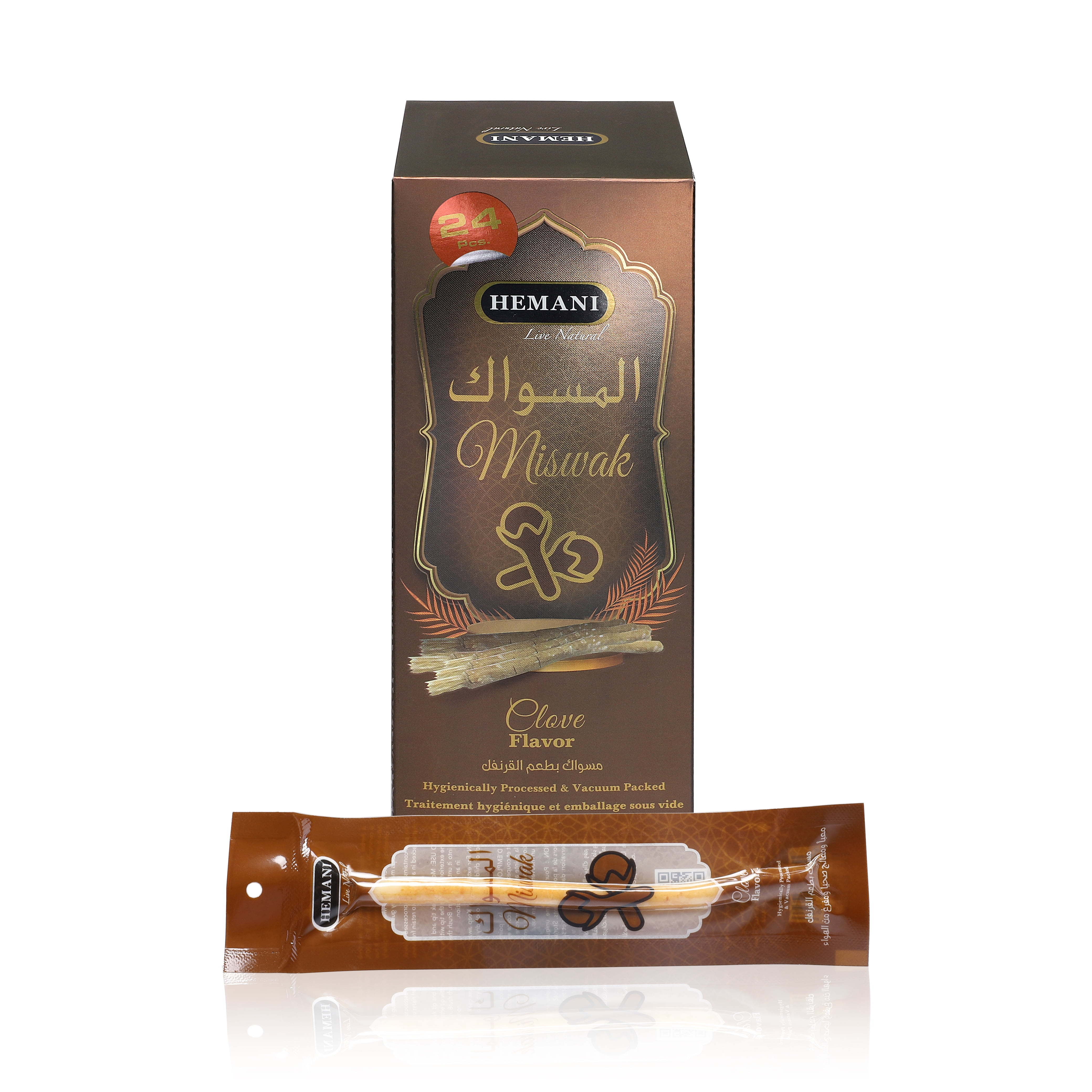 HEMANI Clove Sewak Natural Miswak Stick for Teeth 6 Inches (Pack of 24 ...