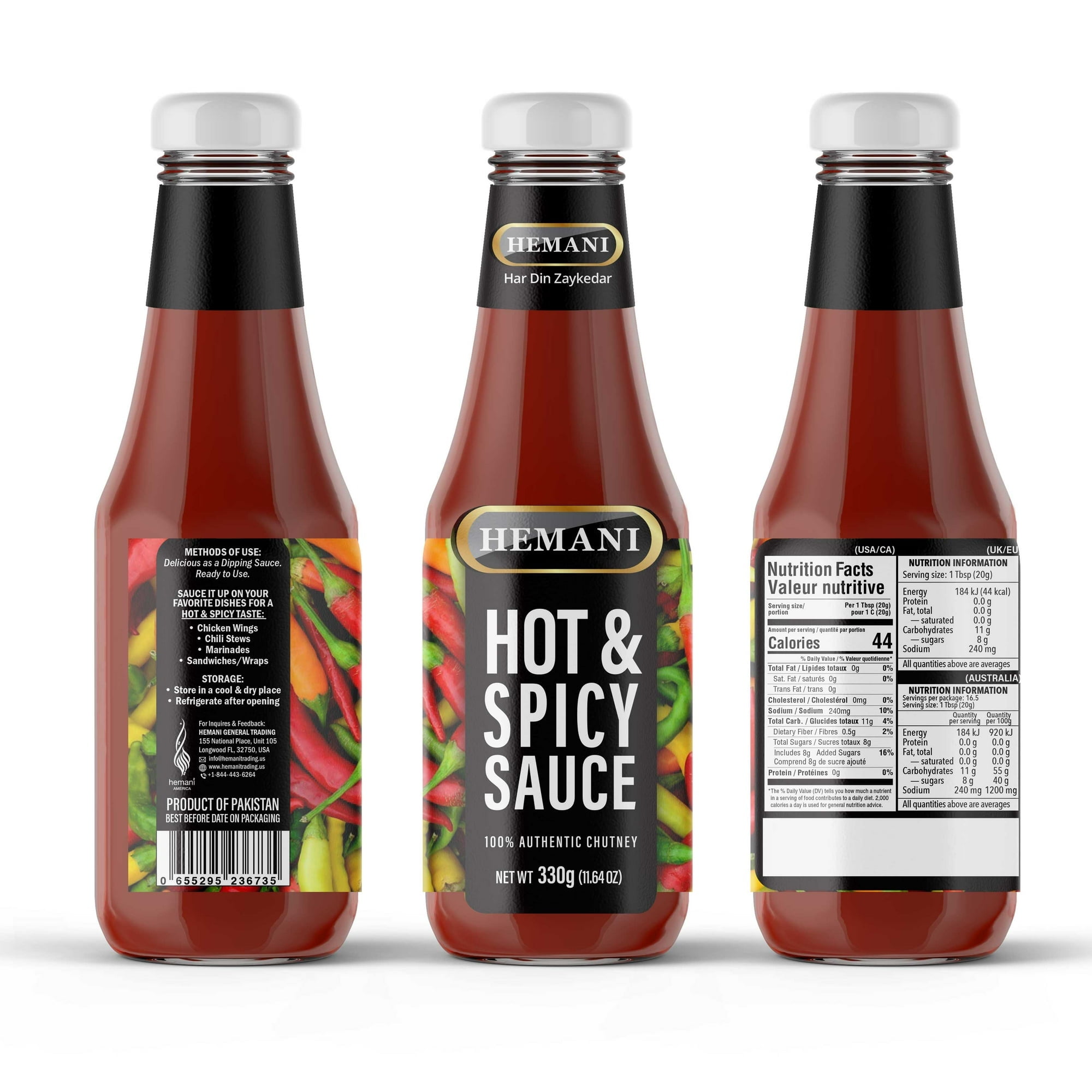 HEMANI Hot & Spicy Sauce 300g - Chutney - Ready To Use - Dipping sauce ...