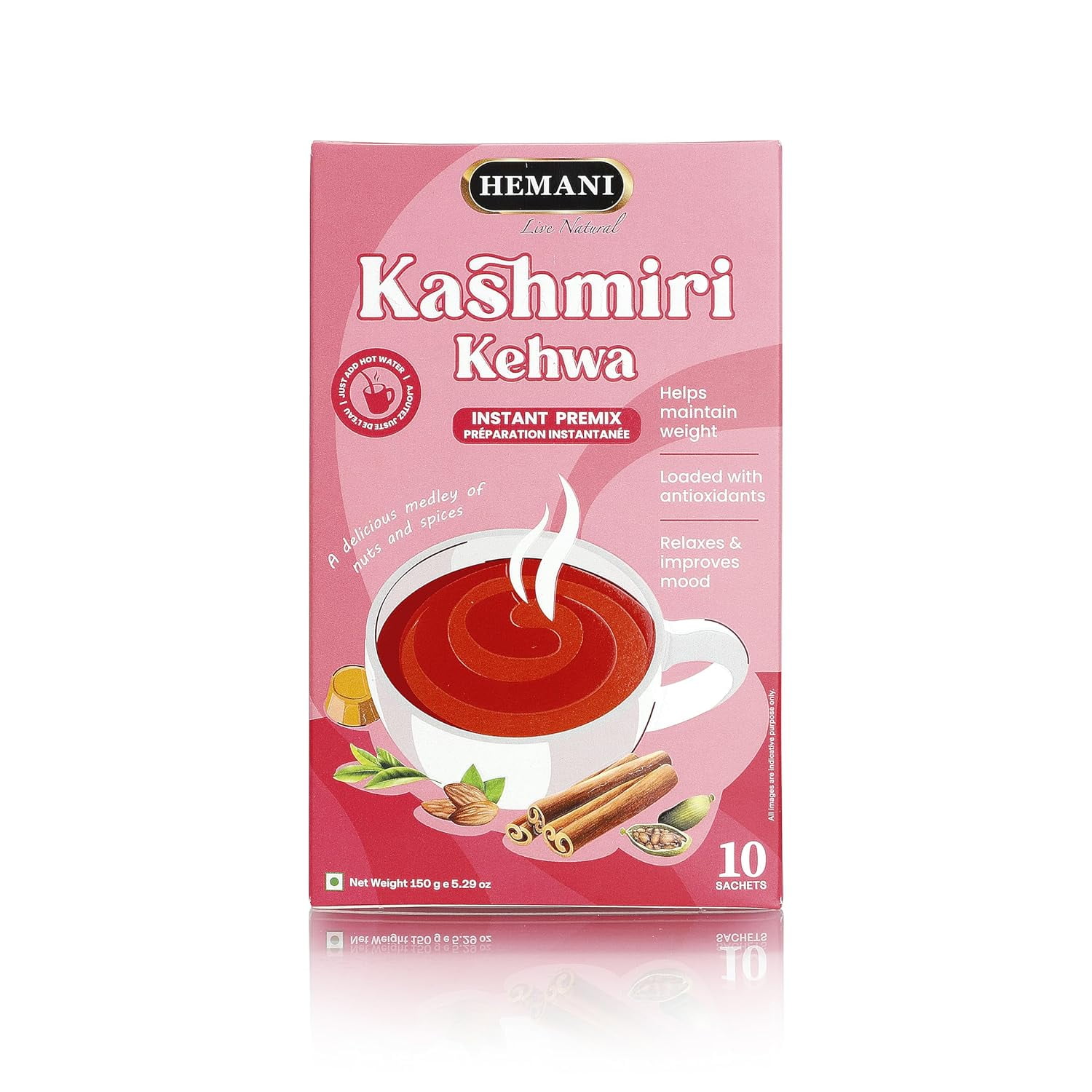 HEMANI Kashmiri Kehwa Instant Tea Premix 150g - 10 sachets in a box ...