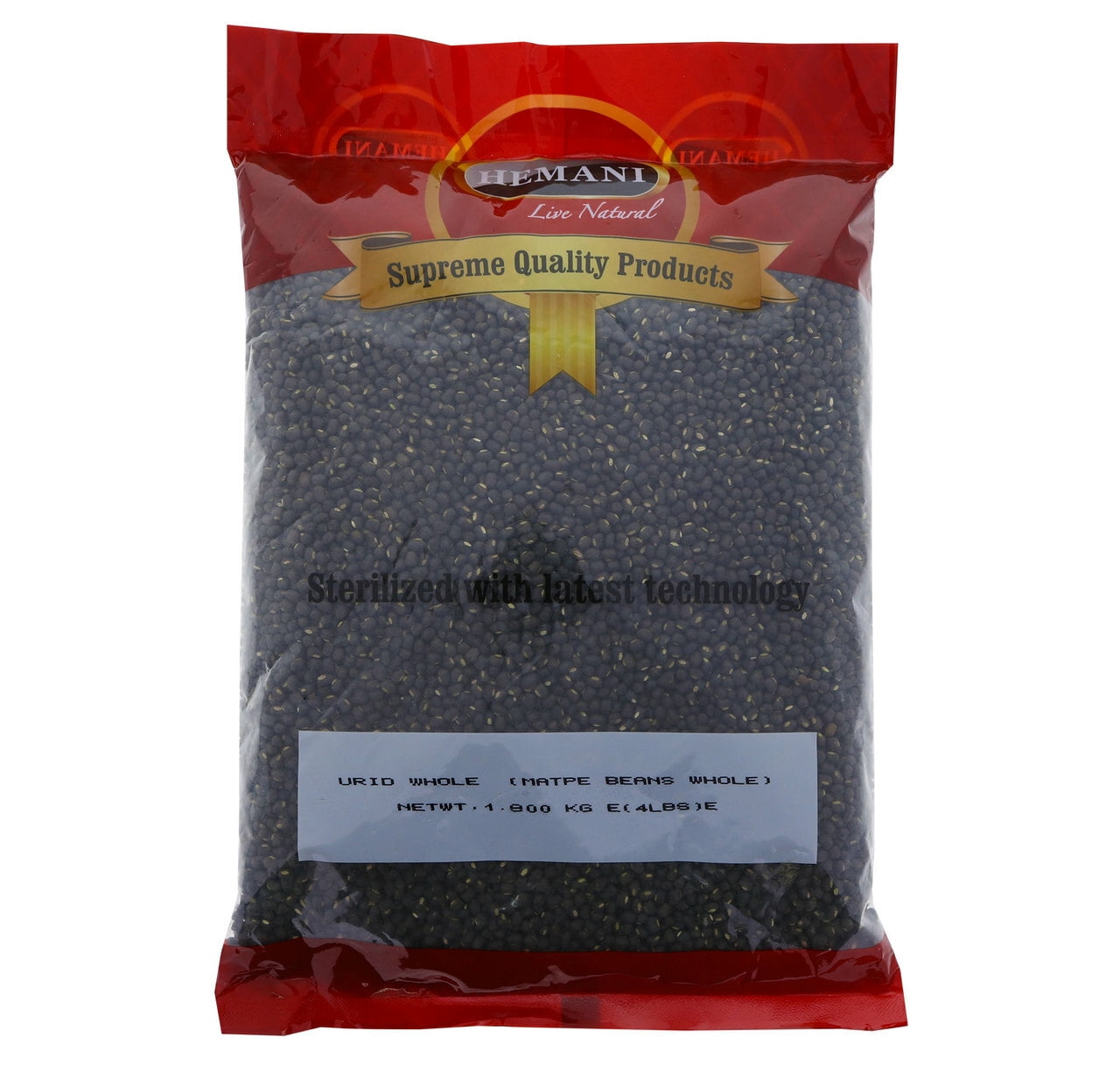 HEMANI Matpe Bean - Black Gram - Urad Whole 2LB (.9KG) - Walmart.com