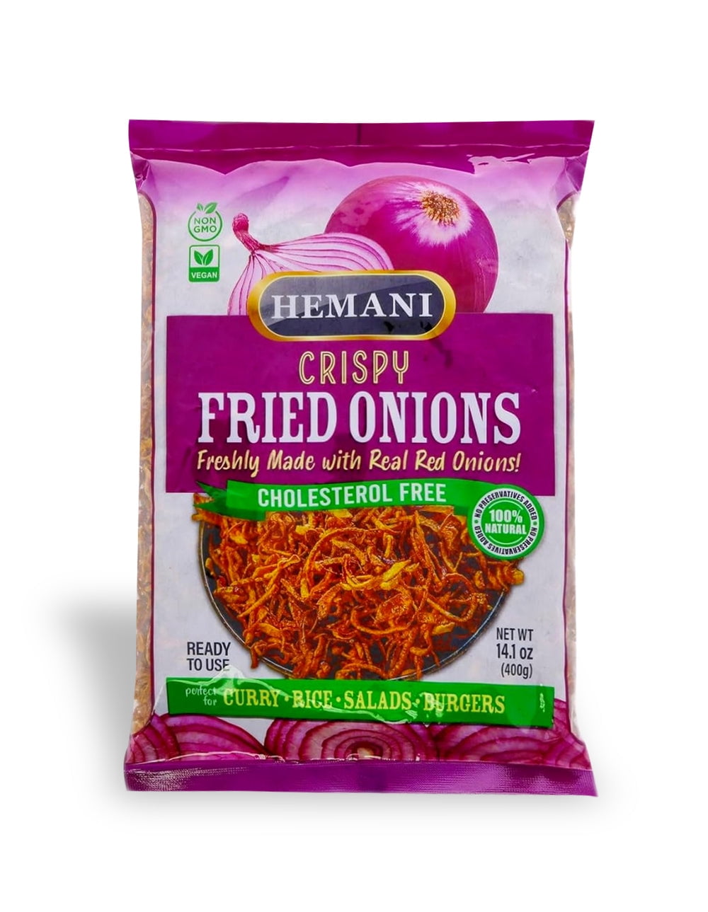 Hemani Crispy Red Fried Onions, 14.1 OZ, Real Red Onions, Delicious ...