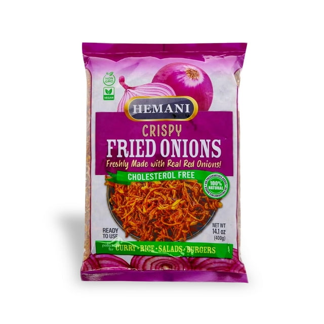 HEMANI NEW Crispy Red Fried Onions 14.1 OZ (400g) - MSG FREE - Made with Real Red Onions ...