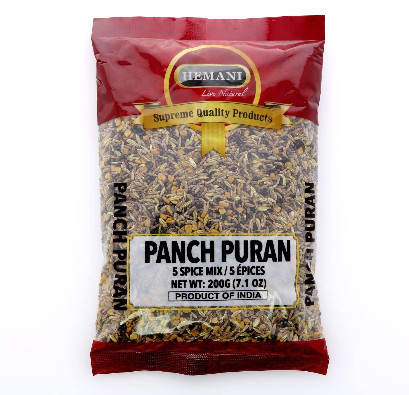 HEMANI Panch Puran 7.1 OZ (200g) 5 Whole Spice Seasoning, Indian Spice ...
