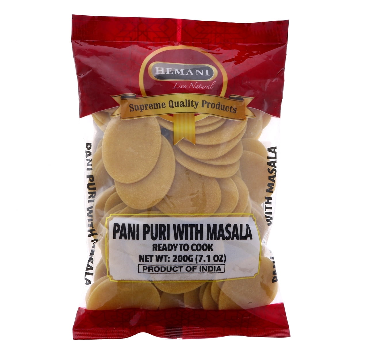 HEMANI Pani Puri Coins with Masala, Microwaveable, 200g - Vegan, Non ...