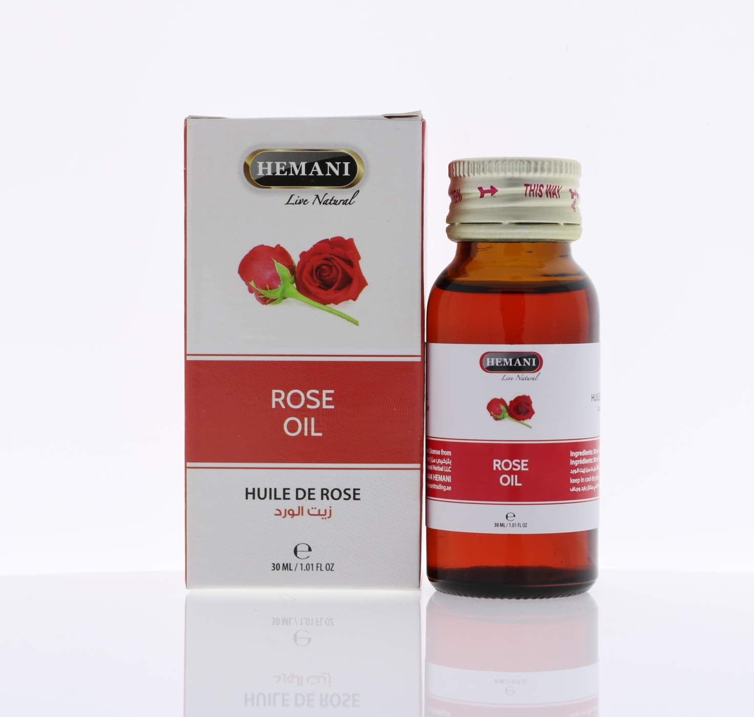 Hemani Rose Oil Edible Food Grade, Antiseptic Properties, 30mL for Oral ...