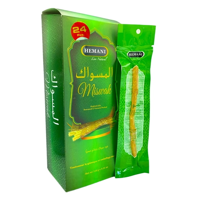 HEMANI Natural Miswak Stick for Teeth 6 Inches (Pack of 24 ...