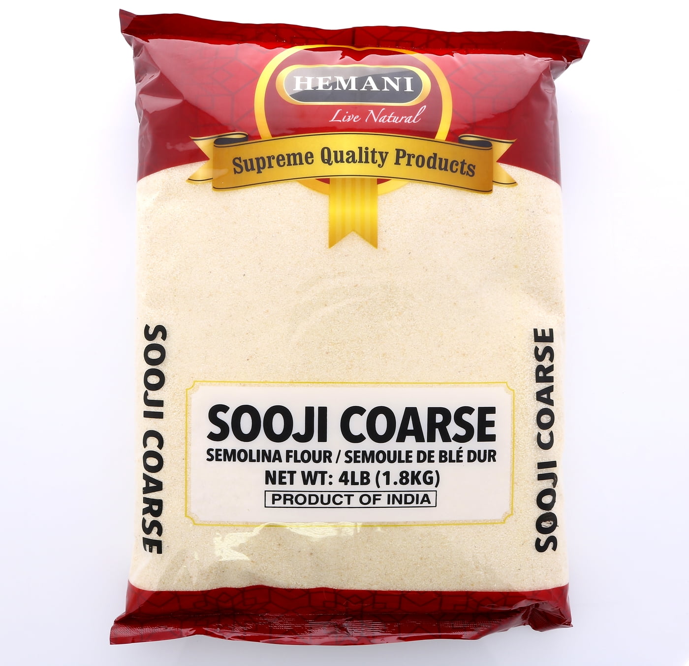 HEMANI Sooji Coarse (Farina, Suji, Rava, Rawa, Semolina) Flour - 4LB (1 ...