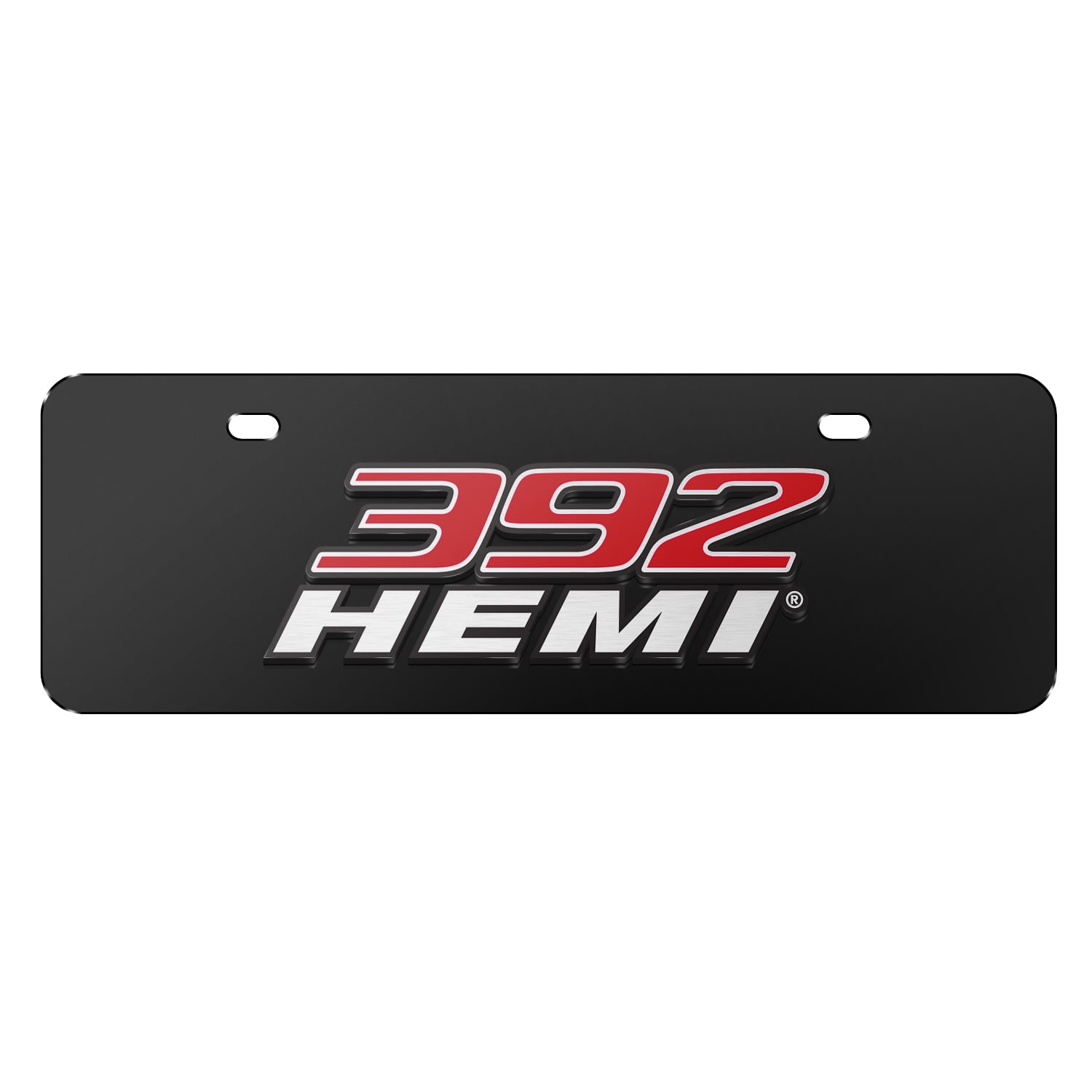 HEMI 392 3D Logo 12" x 4.25" European Look Black Half-Size Stainless ...