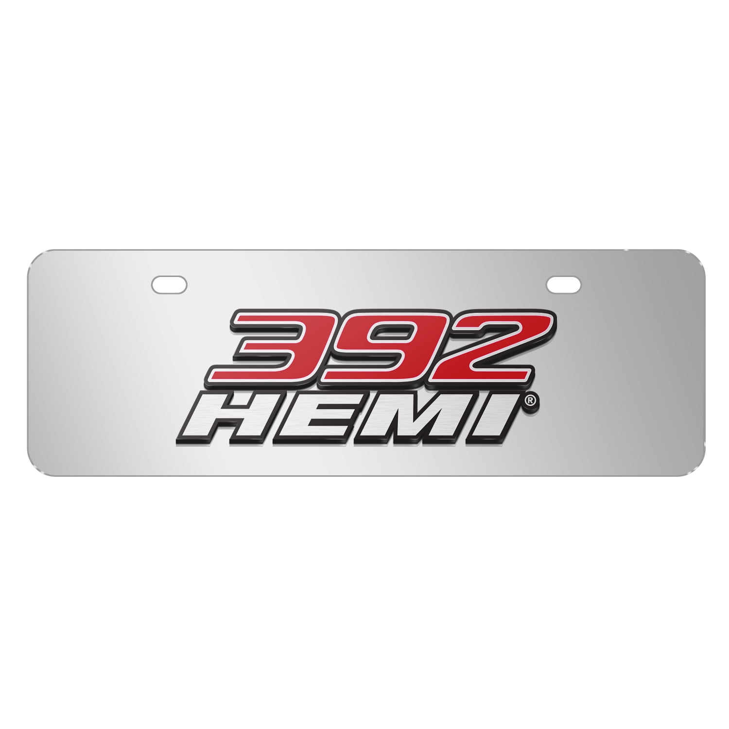 HEMI 392 3D Logo 12" x 4.25" European Look Chrome Half-Size Stainless ...