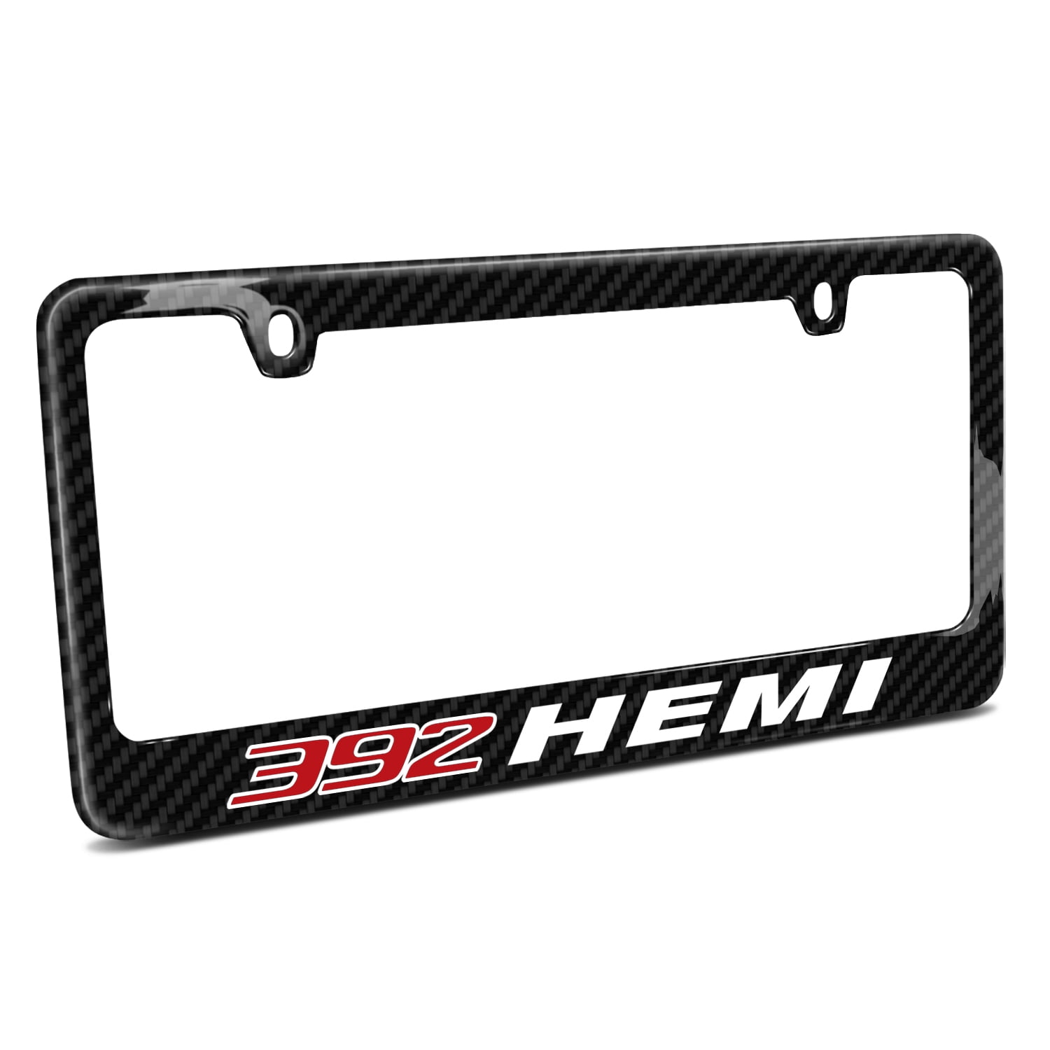 HEMI 392 Black Real 3K Carbon Fiber Glossy Finish License Plate Frame ...
