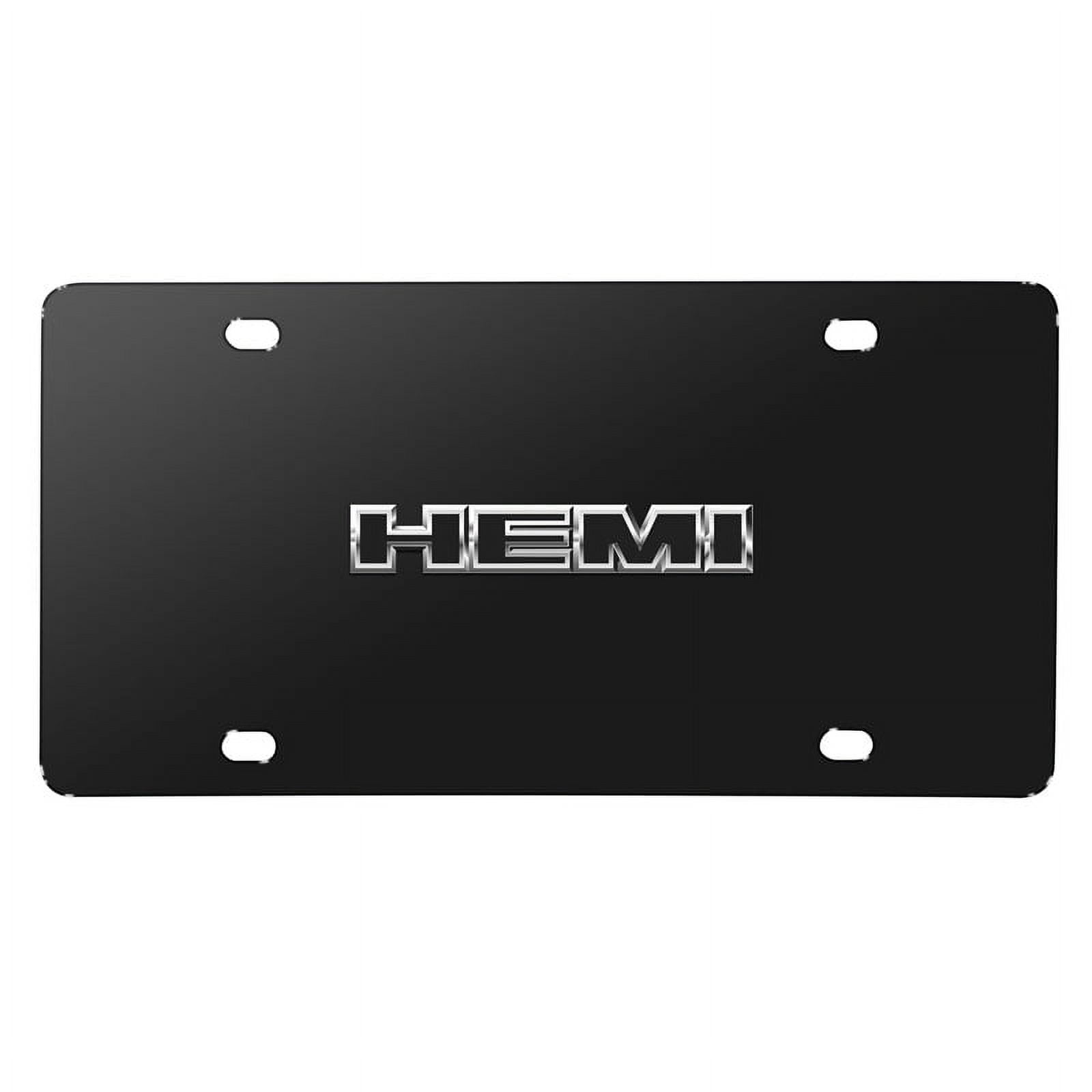 HEMI 3D Nameplate Black Stainless Steel License Plate - Walmart.com