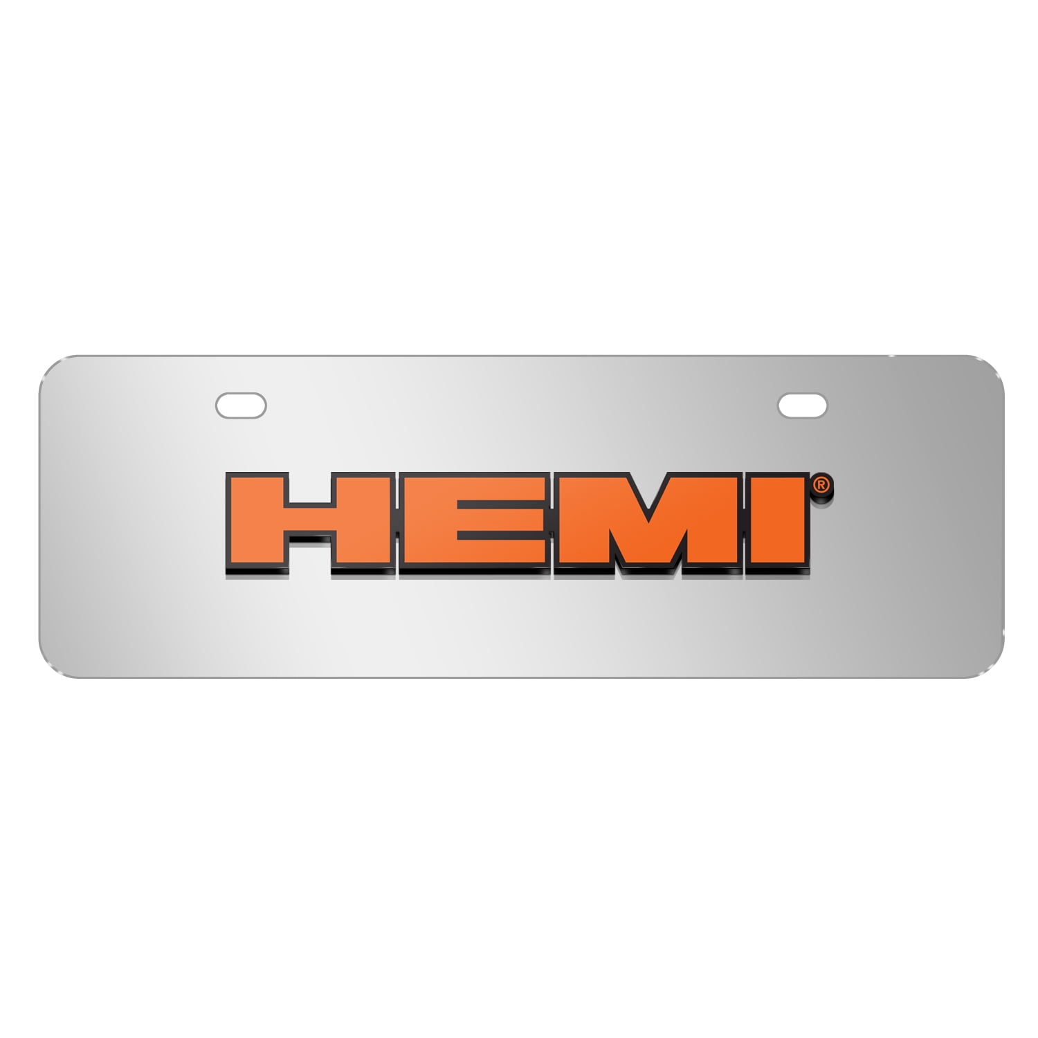 HEMI Logo 3D Logo 12" x 4.25" European Look Chrome Half-Size Stainless ...