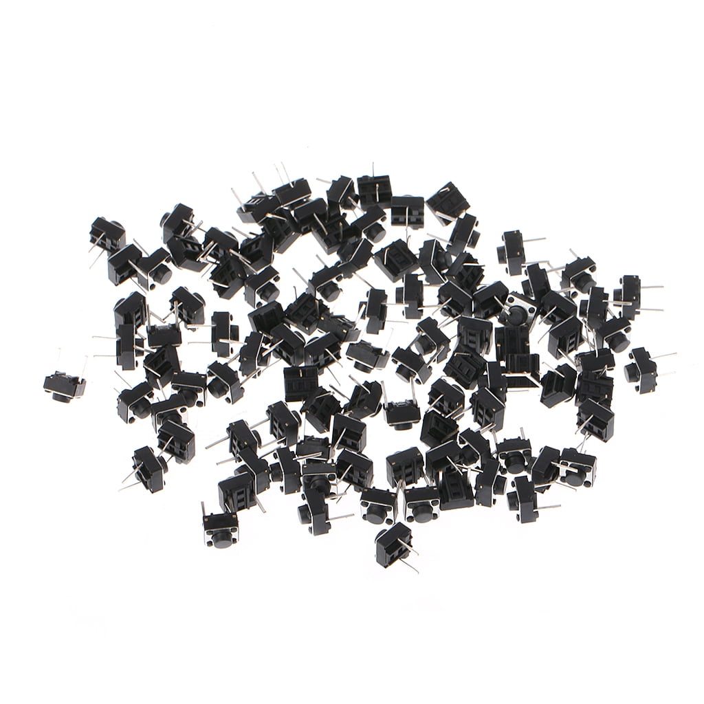 HEMLBOYW 100 Pcs 6x6x5mm 2 Pin Momentary Push Button Tactile h Plastic ...