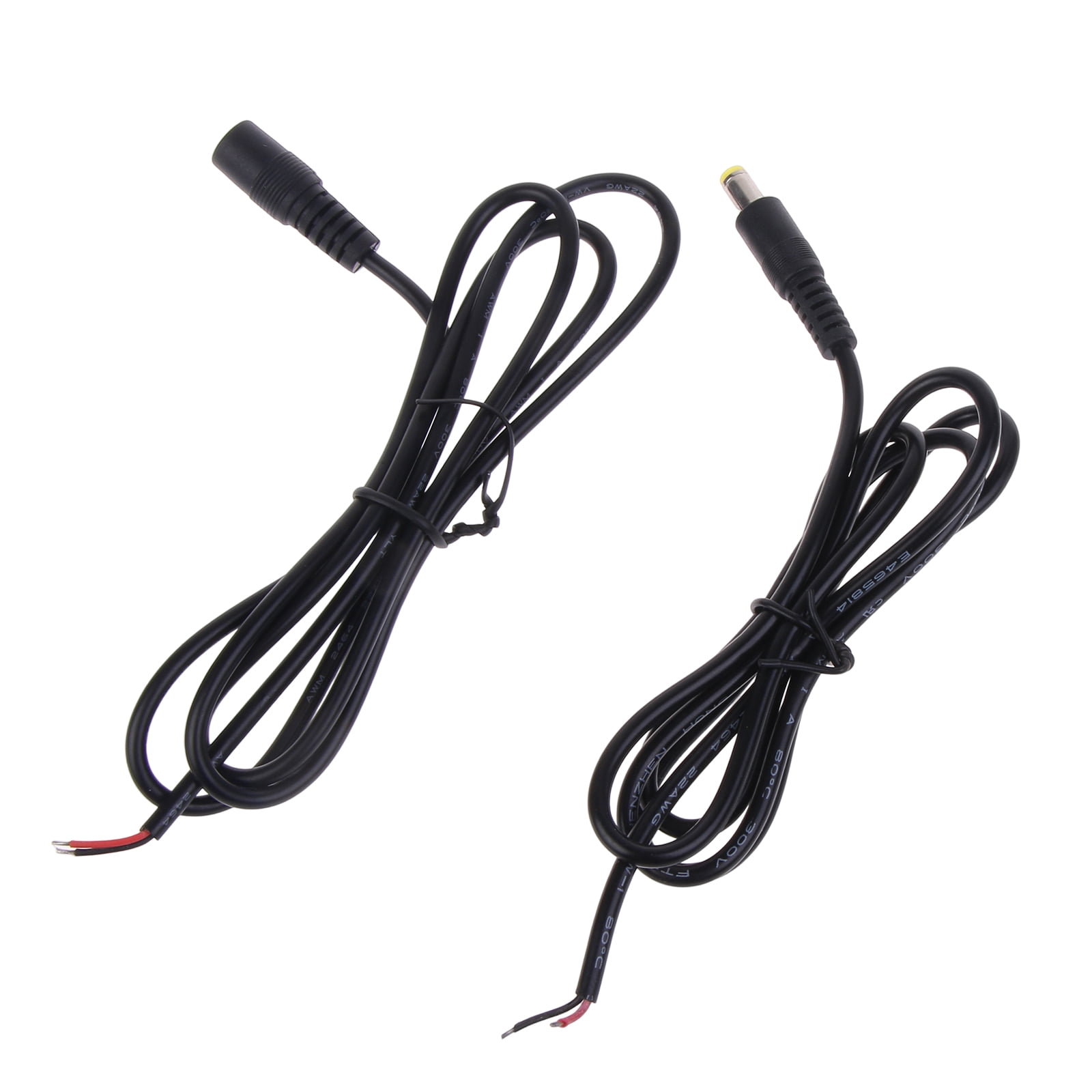 HEMLBOYW 2Pcs 5.5x2.1mm Adapter Cable 2-pin Power Plugs Male & Female ...