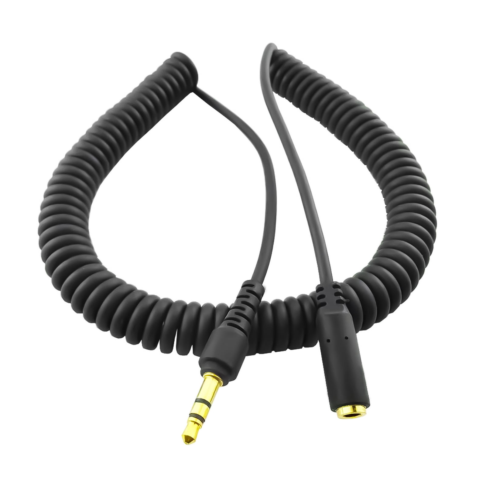 HEMLBOYW 3.5mm TRS Female to Male Extension Cable Stereo Coiled Cable ...