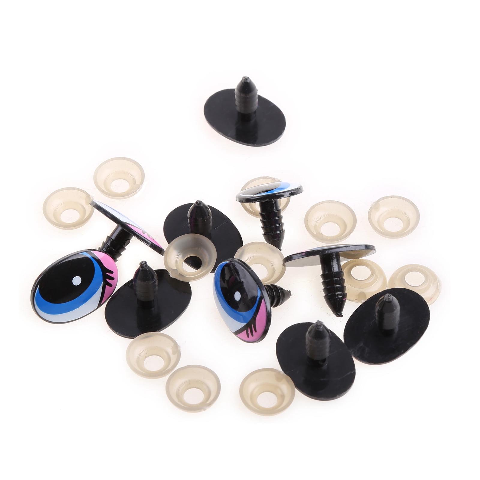 HEMLBOYW 5 Pairs(10Pcs) Oval Blue Eyes Toy Puppets Dolls Eyes 24 x18mm ...