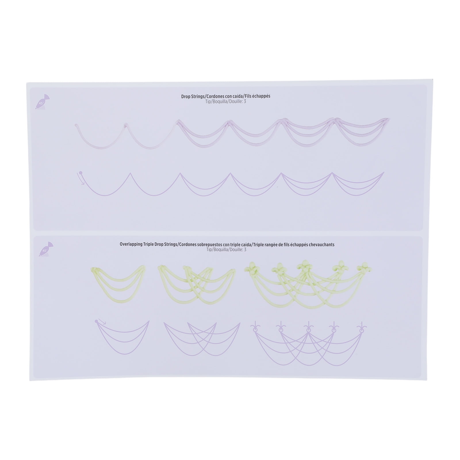 HEMLBOYW Cake Icing Piping Drawing Board Template Paper Practice ...