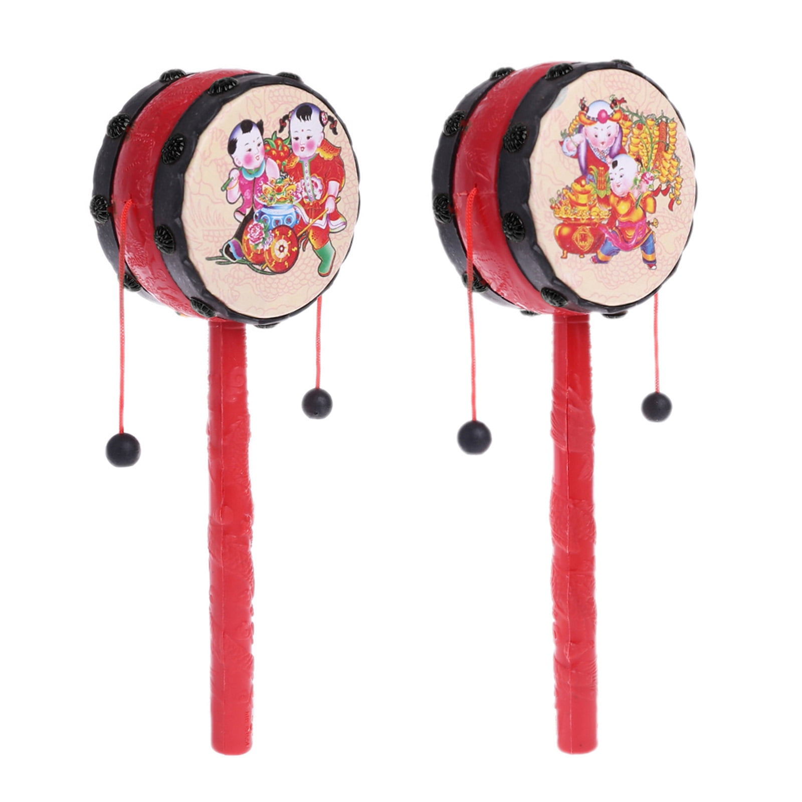 HEMLBOYW Rattle Drum Monkey Drum Chinese Kid Toy plastic fiber ...