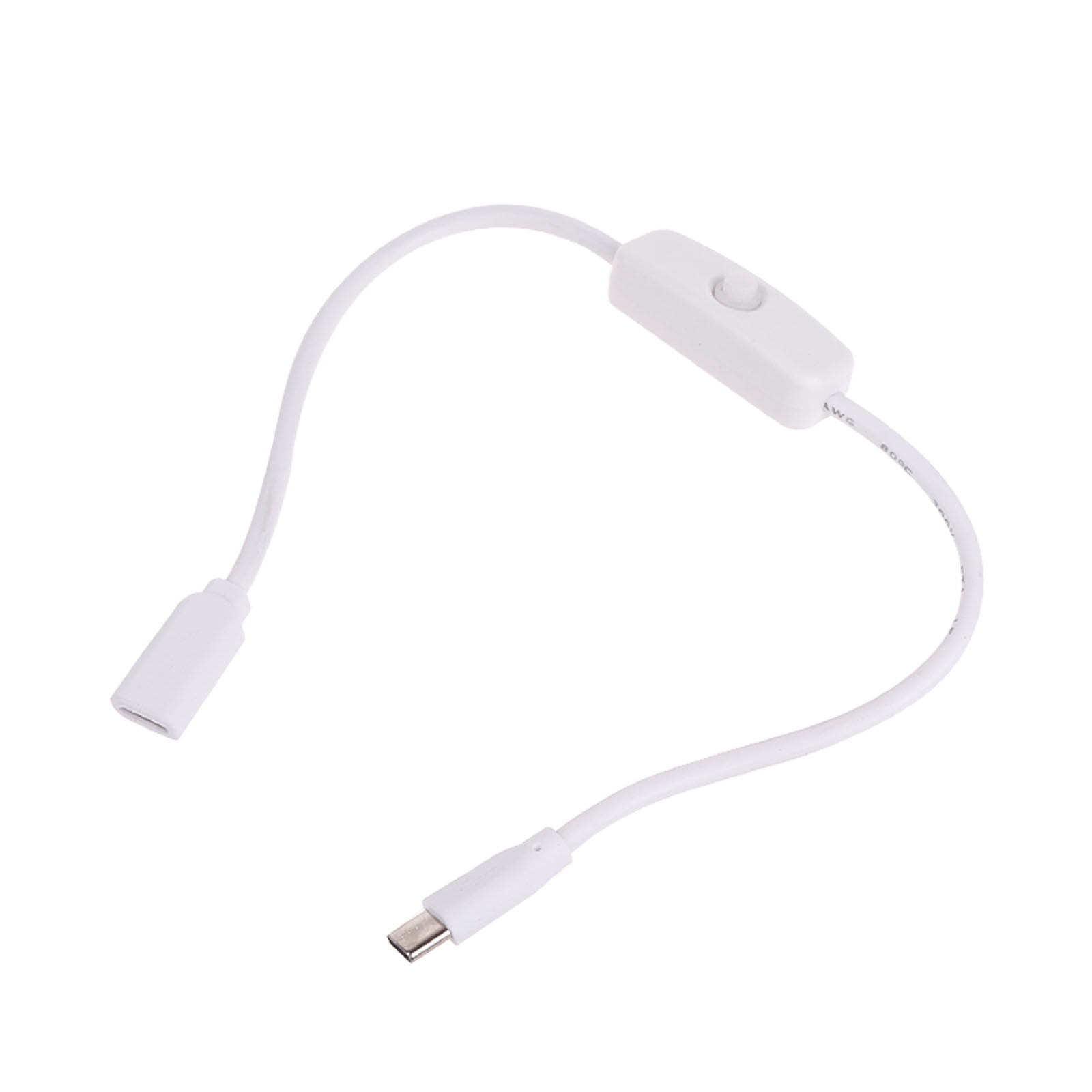 HEMLBOYW Type C Male to Female Extension Cable with ON Off Button Convenient Power Control for ...