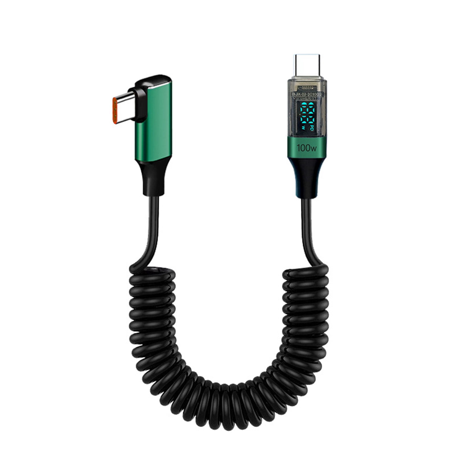 HEMLBOYW USB Type C Spring Data Cord 90 Degree Elbow PD100W Fast ...