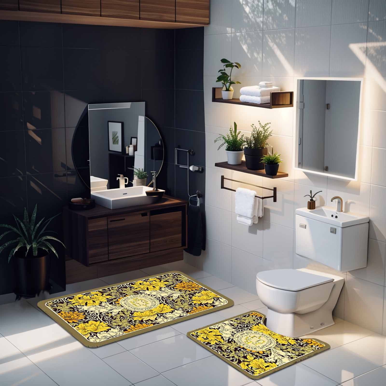 HEMNJUM Bathroom Floor Mat Diatom Mud Water-absorbing Drying Three ...