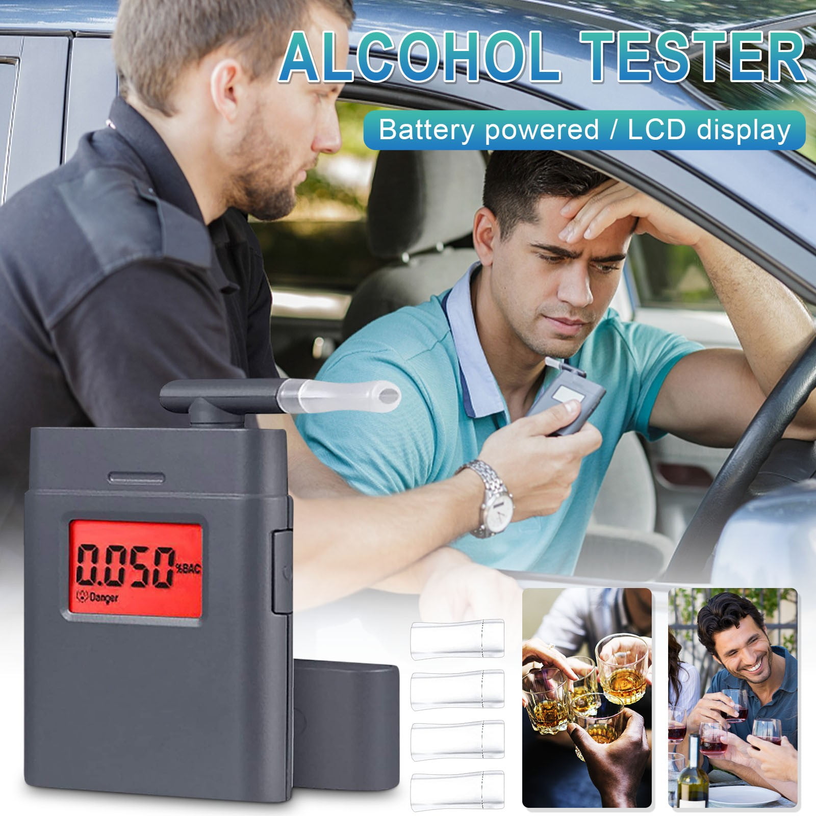 HEMNJUM Fashion High Accuracy Ethanol Tester Breathalyzer Alcometer ...